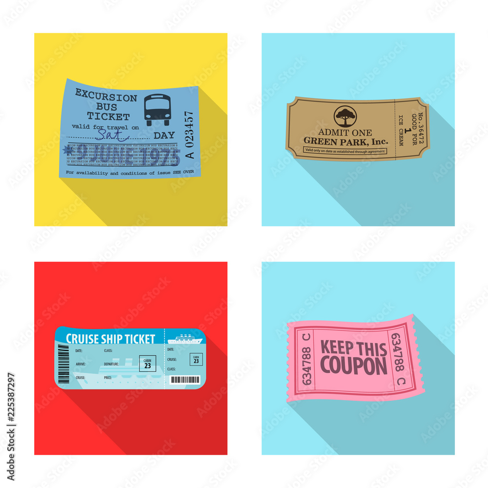 Vector illustration of ticket and admission icon. Set of ticket and ...
