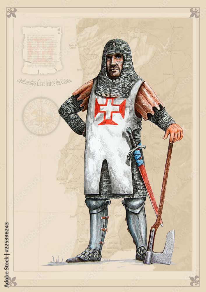 Medieval Knight. Order of Christ (Portugal), XIVc. Historical ...
