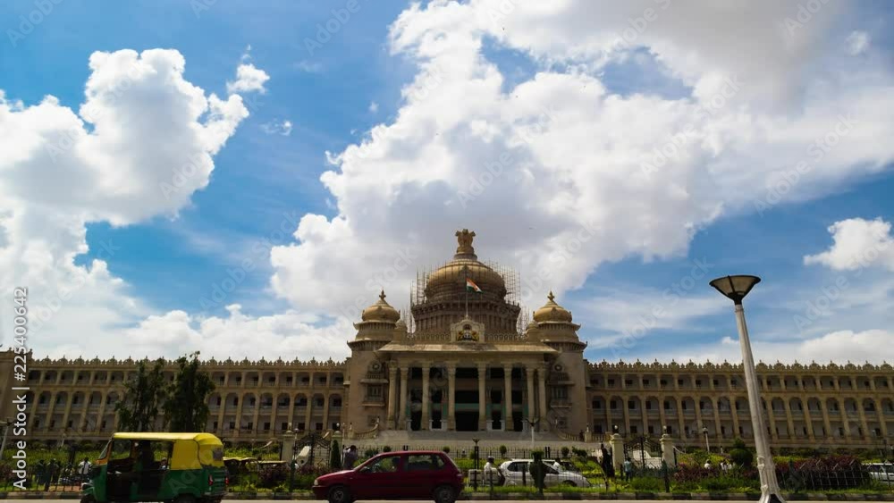 Stockvideon 4k Timelapse of Vidhana Soudha, an important Indian ...