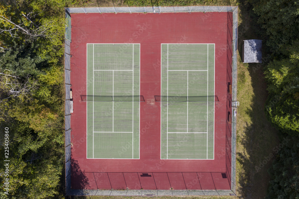 Aerial view of a tennis court Stock Photo | Adobe Stock