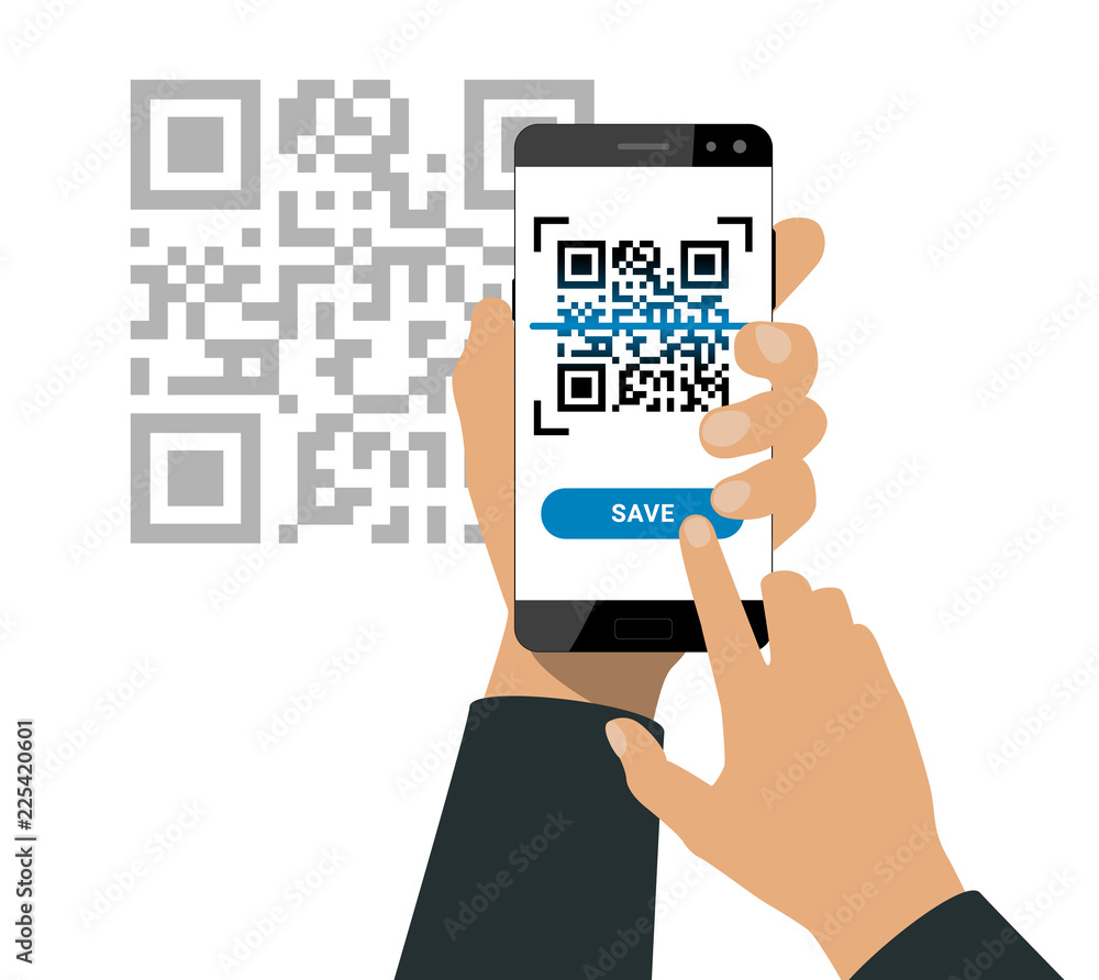 Scanning qr code Stock Vector | Adobe Stock