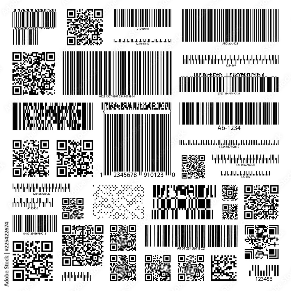 Barcode set on isolated background Stock Vector | Adobe Stock