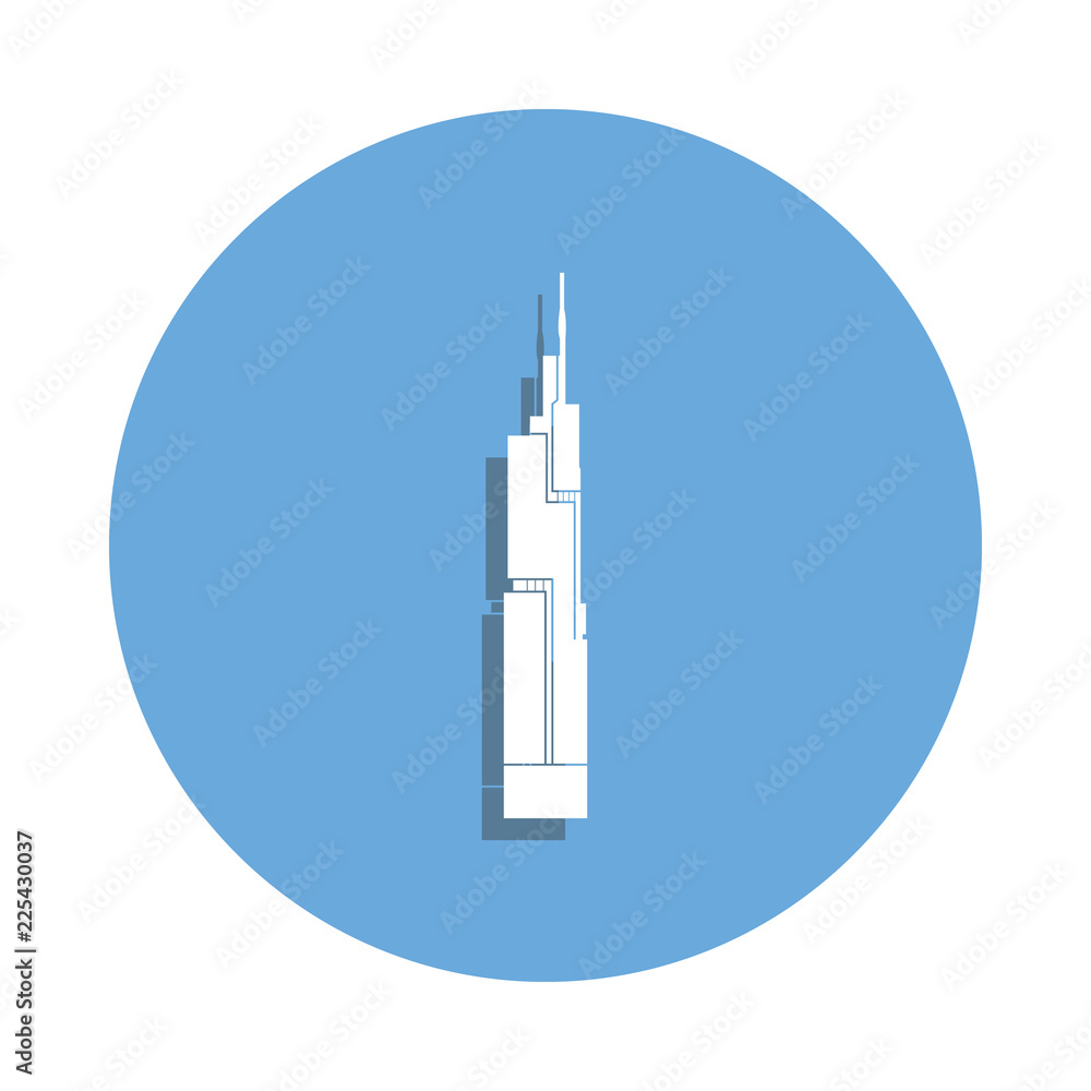 USA famous buildinig icon in badge style. One of Bulding collection ...