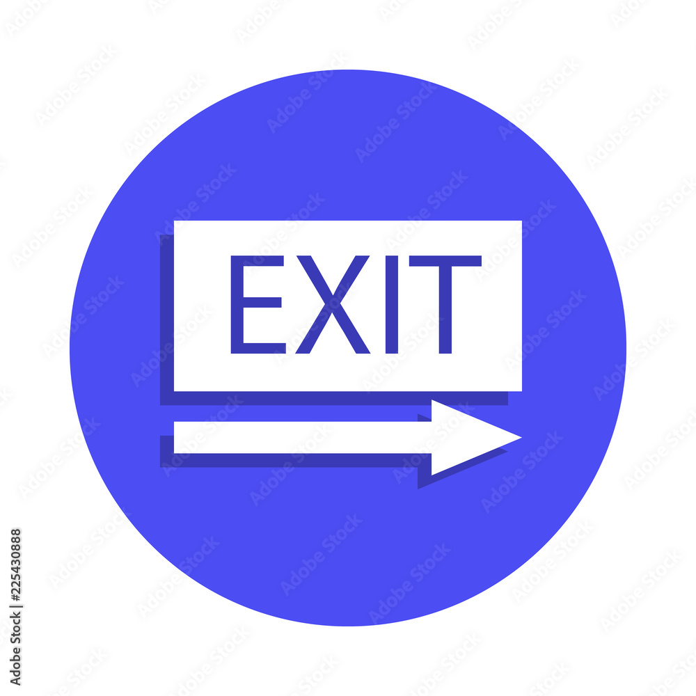 EXIT icon in badge style. One of fire guard collection icon can be used ...