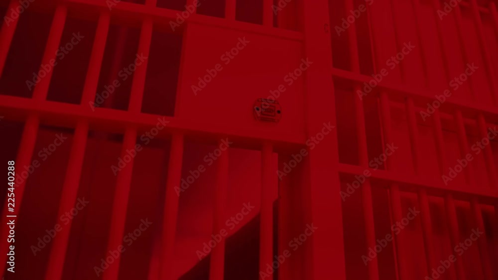 prison, prison cell bars and prison door, escape from prison, bank ...