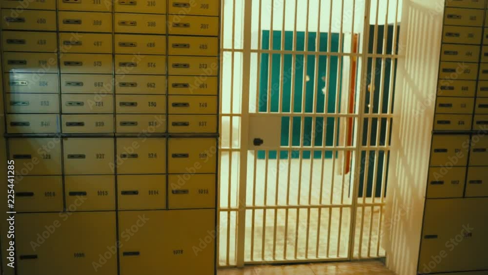 prison, prison cell bars and prison door, escape from prison, bank ...