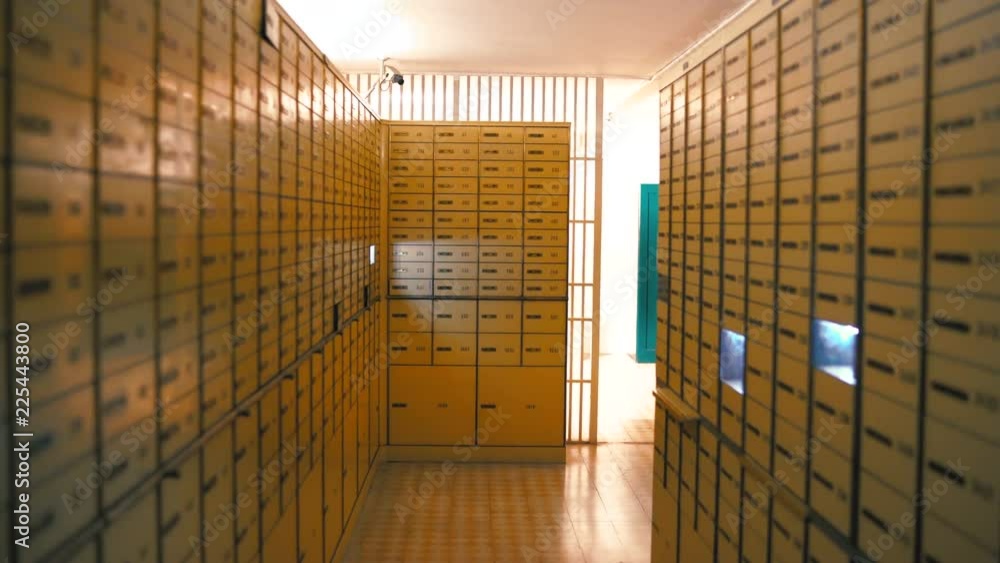 Safe Deposit Boxes in the bank vault room, bank prison room, bank cell ...