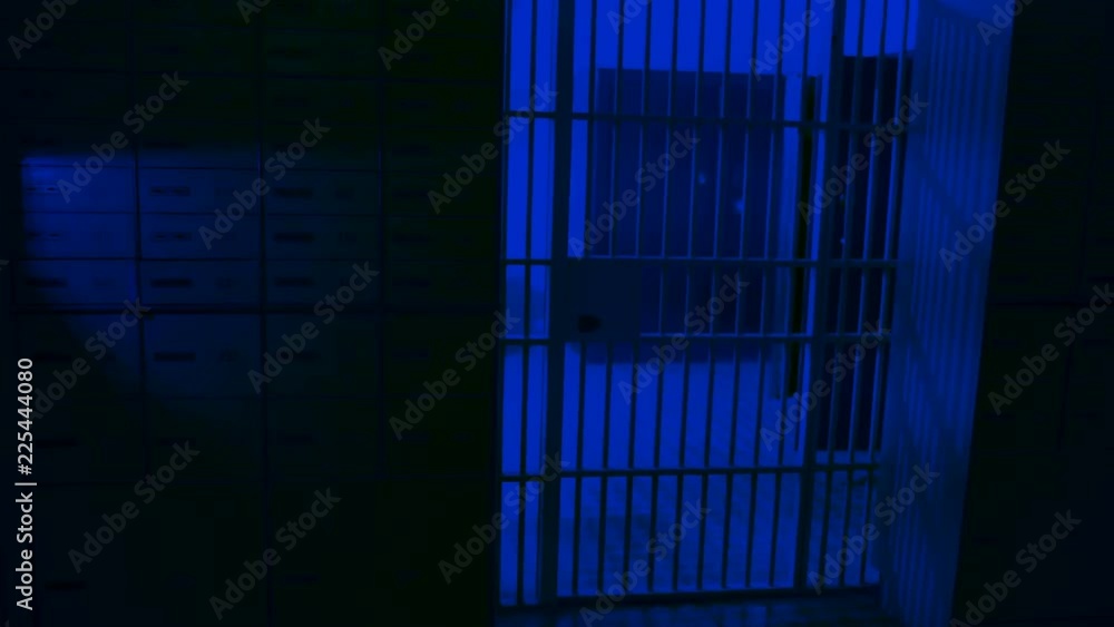 Safe Deposit Boxes in the bank vault room, bank prison room, bank cell ...