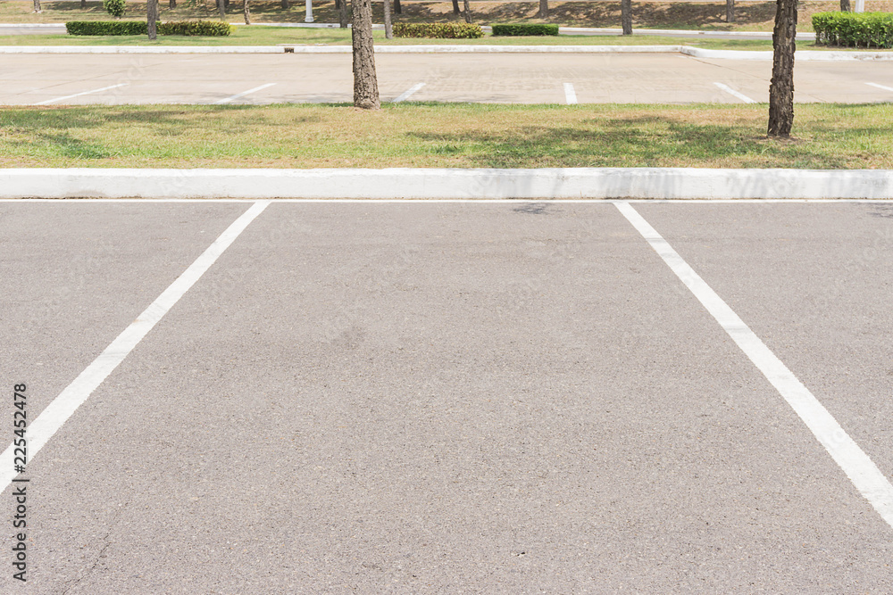 Empty Space in a Parking Lot / Empty space parking lot outdoor in ...