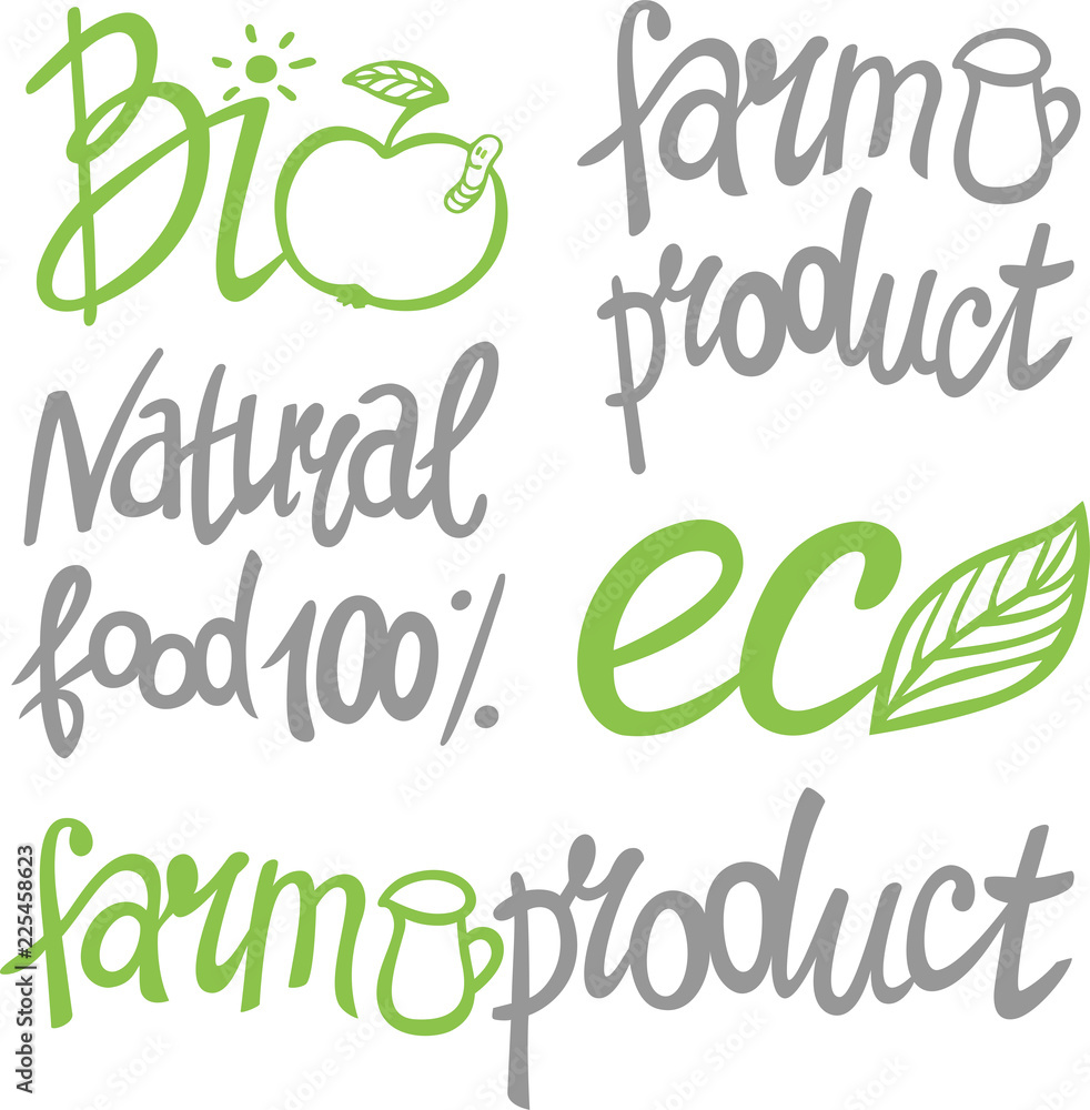 Natural product poster. Healthy, fresh, farm, eco food. Logo ...