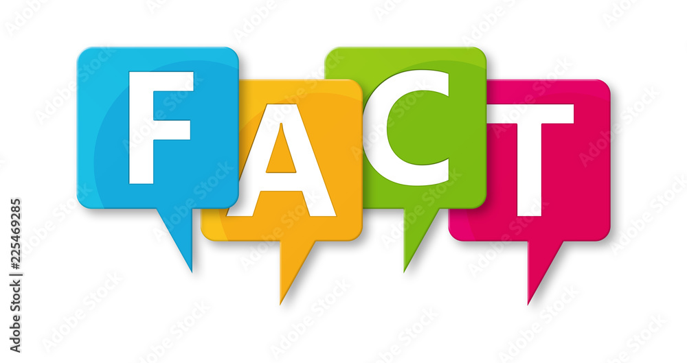 Fact - letters written in beautiful boxes on white background Stock ...