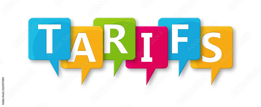 Tarifs - letters written in beautiful boxes on white background Stock ...