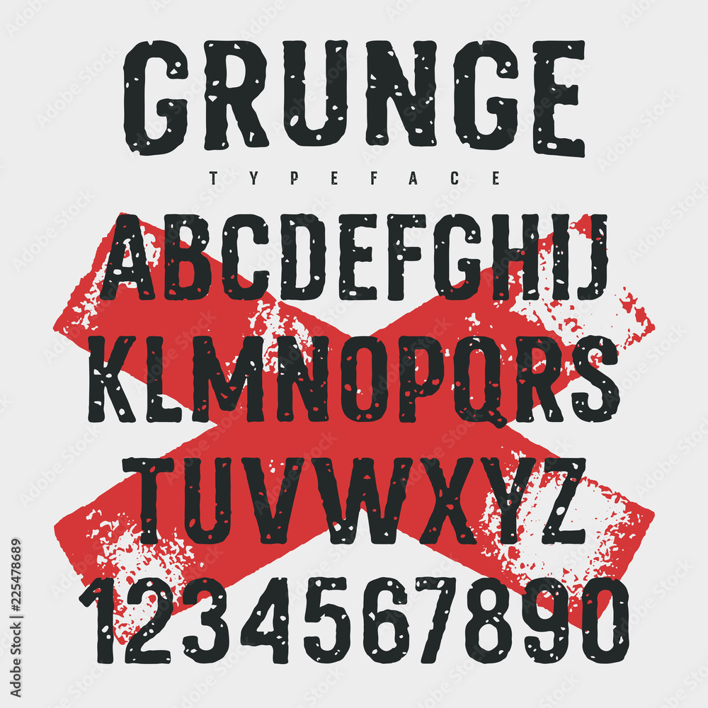 Grunge Font 009 Stock Vector | Adobe Stock
