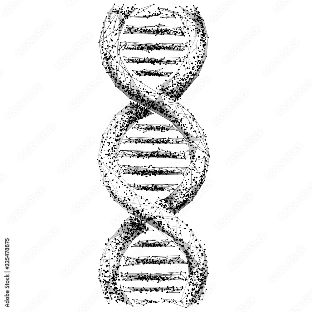 Black And White Dna Strand