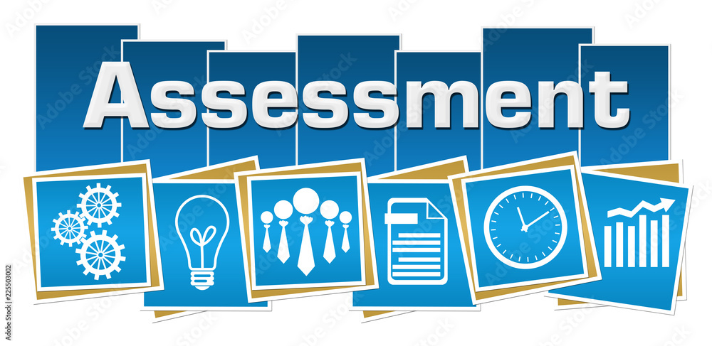 Assessment Business Symbols Blue Squares Stripes Stock Illustration ...