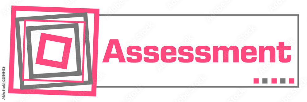 Assessment Pink Grey Borders Horizontal Stock Illustration | Adobe Stock