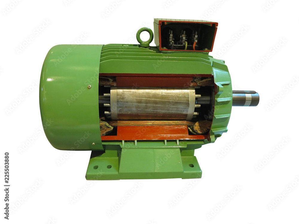 Cross-sectional profile of vintage old industrial powerful electric ...