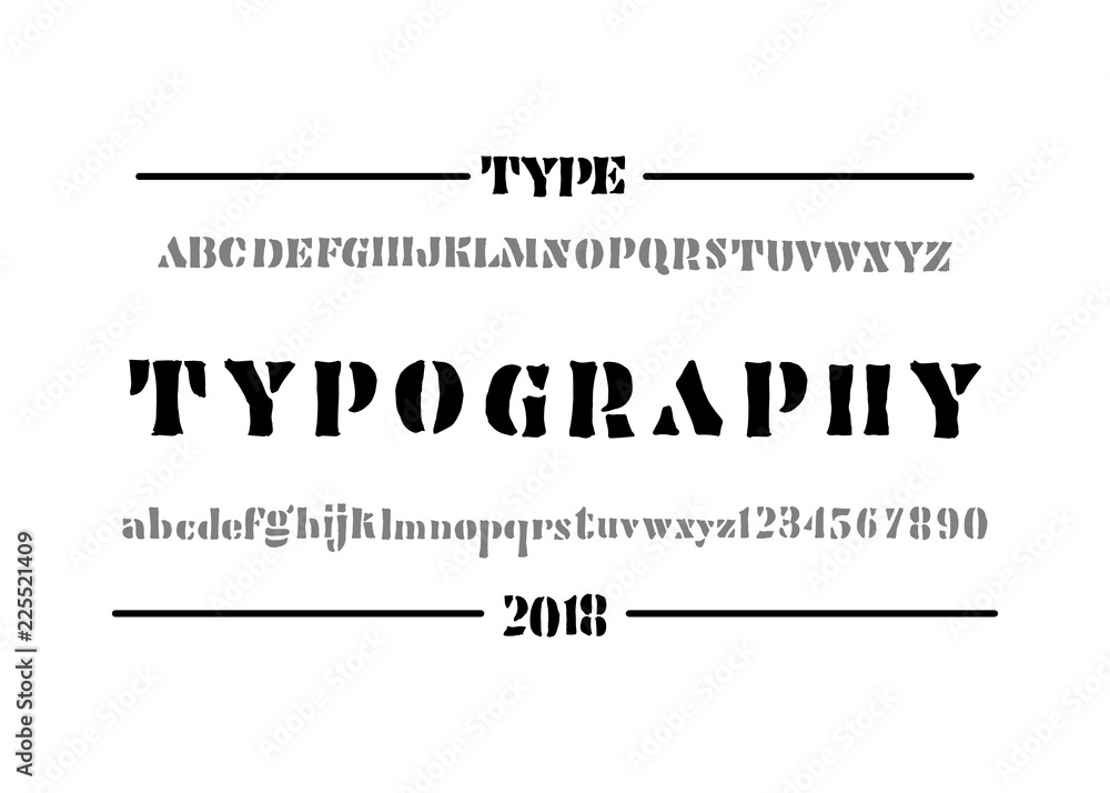 Old font. Hand drawn type face. Vector typography illustration ...