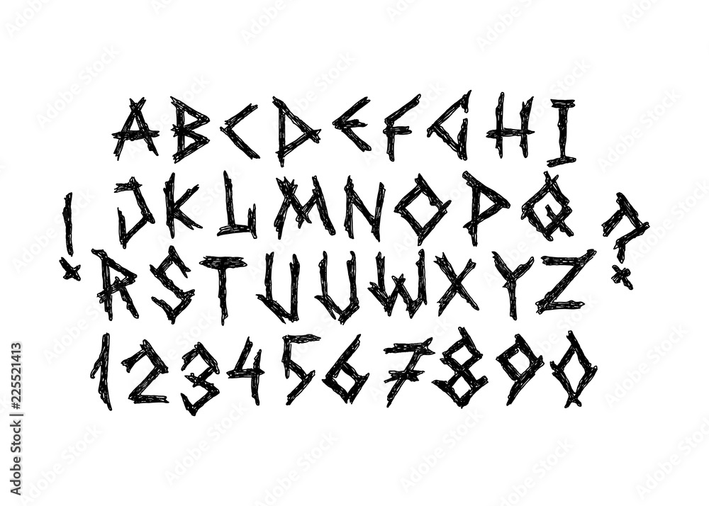 Horror font. Halloween type face. Vector typography illustration ...