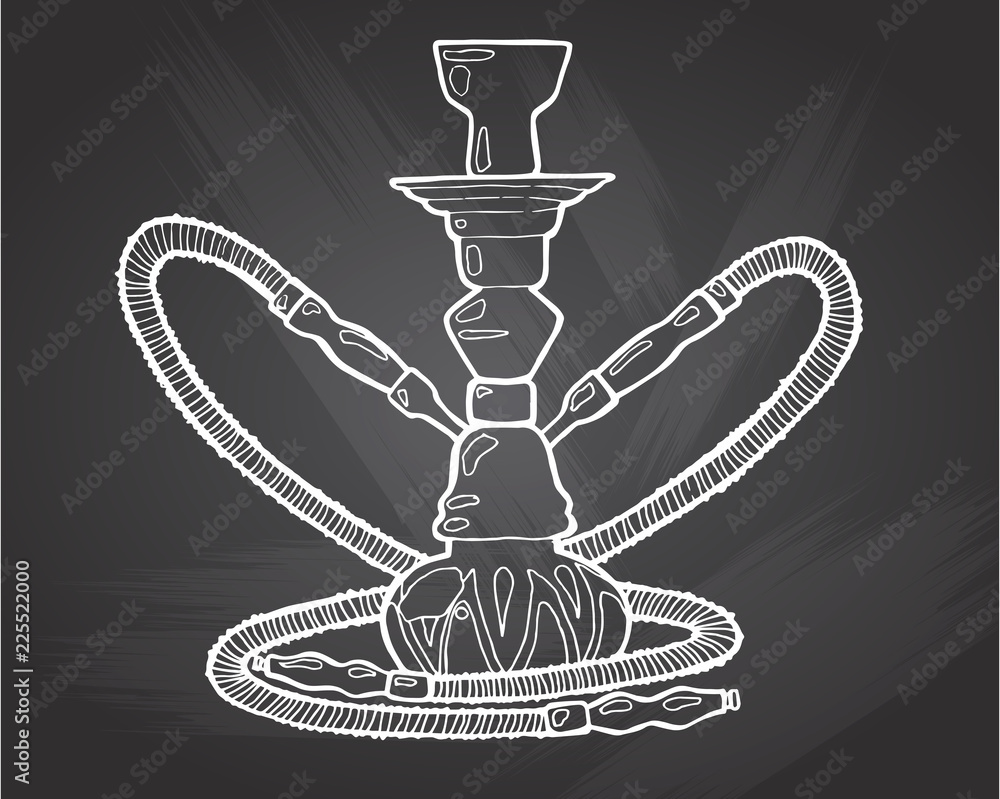 Shisha, hookah hand drawn doodle vector .Illustration isolated on ...