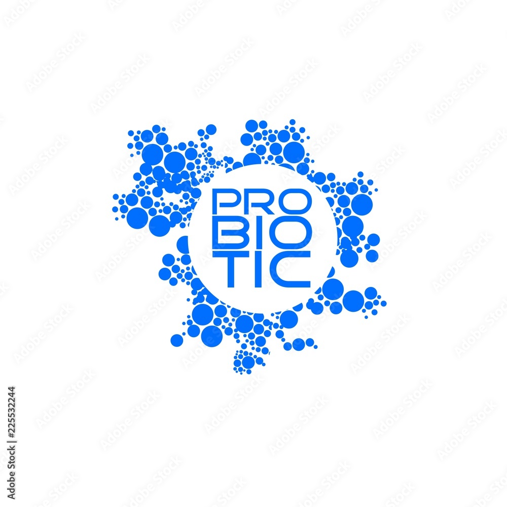 Probiotics logo. Bacteria logo. Concept of healthy nutrition ingredient ...