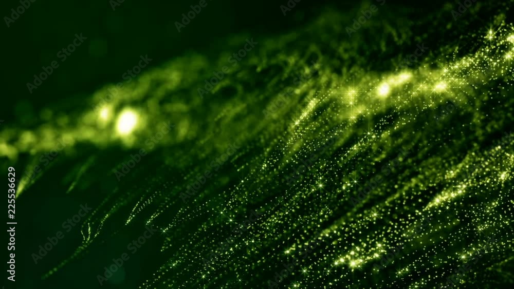 3d render of loop sci-fi animation with glow particles form rolling structures. Seamless footage ...