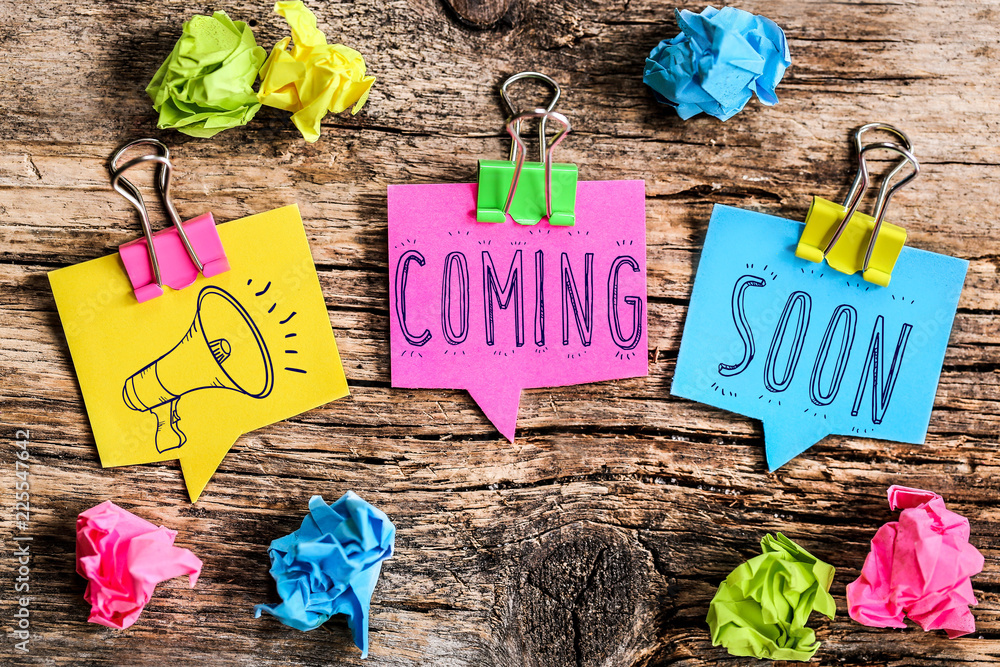 Post-it note : Coming soon Photos | Adobe Stock
