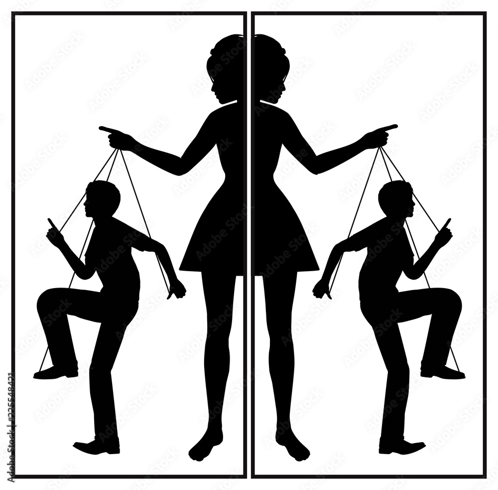 Controlling Wife. Domineering woman and passive man in a abusive ...