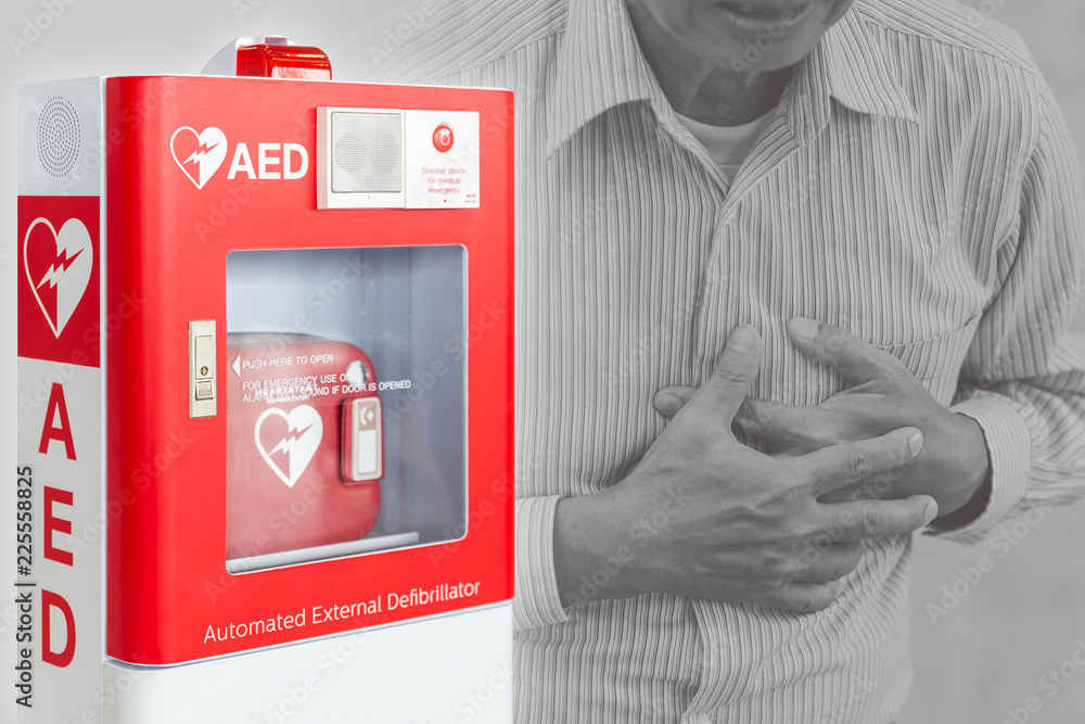 AED or Automated External Defibrillator first aid device for help ...