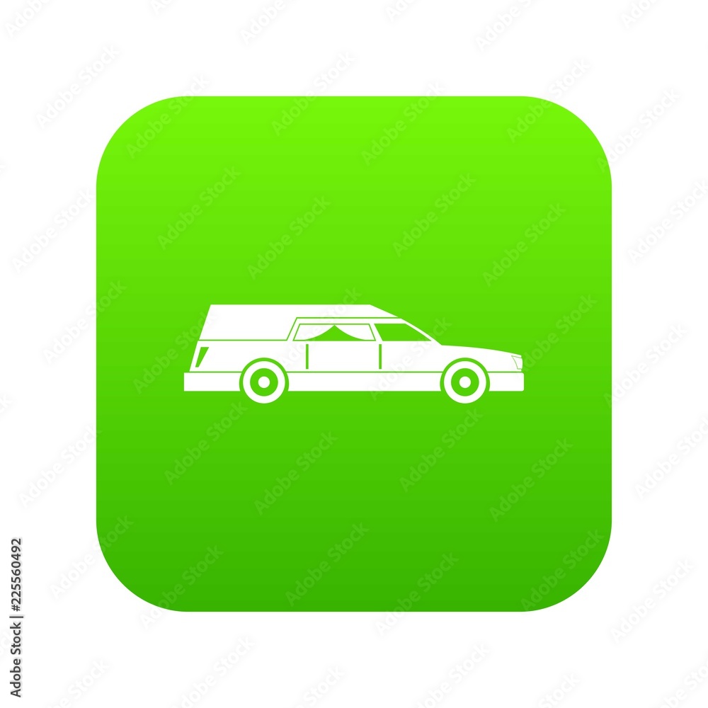 Hearse icon digital green for any design isolated on white vector ...