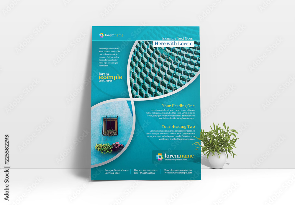 Flyer Layout with Infinity Photo Element Stock Template | Adobe Stock