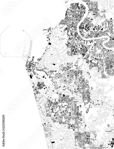 Mappa satellitare di Colombo, Sri Lanka, strade della città. Elenco ...