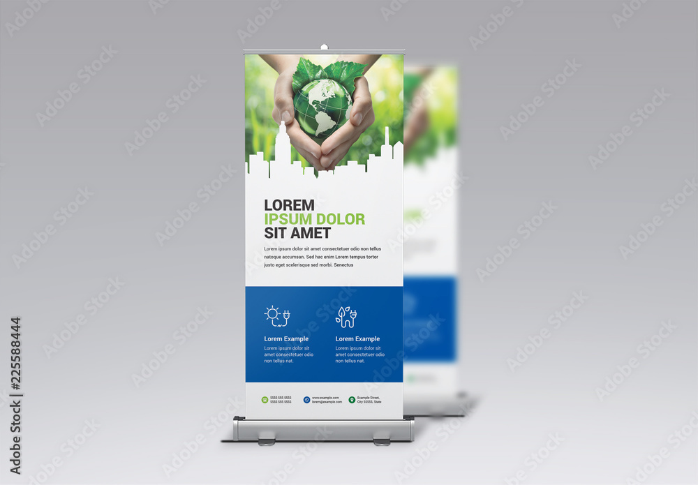 Environmental Banner Advertisement Rollup Layout with Skyline ...