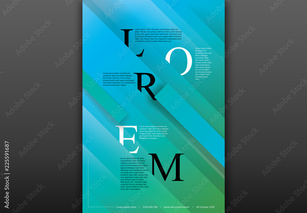 Poster Layout with Dimensional Stripes Stock Template | Adobe Stock