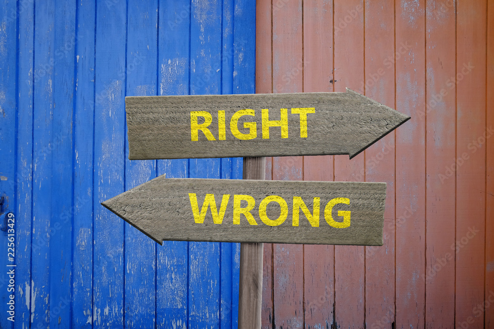 Right and wrong arrows decisions concept Stock Photo | Adobe Stock