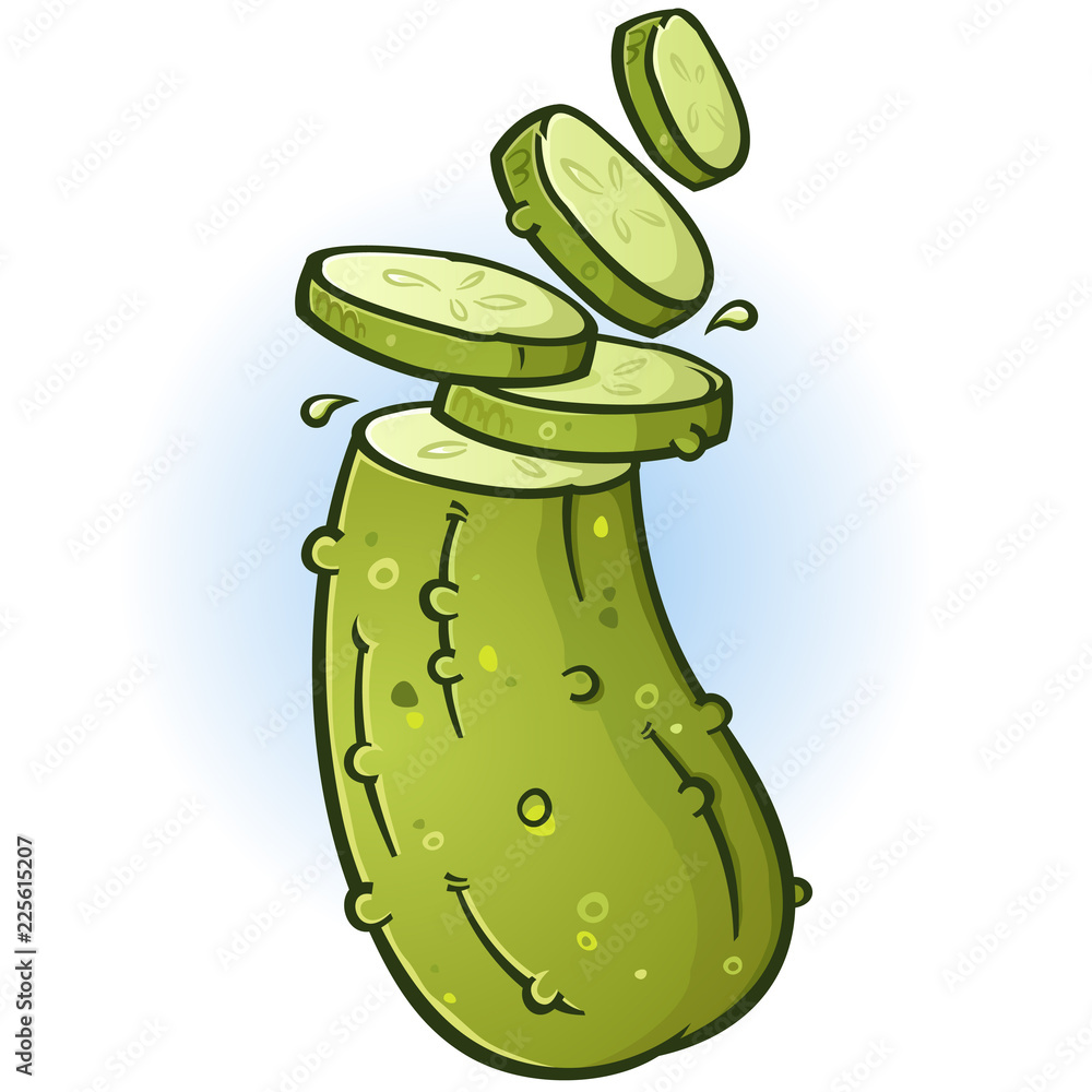 Sliced Pickle Cartoon Illustration Stock Vector | Adobe Stock