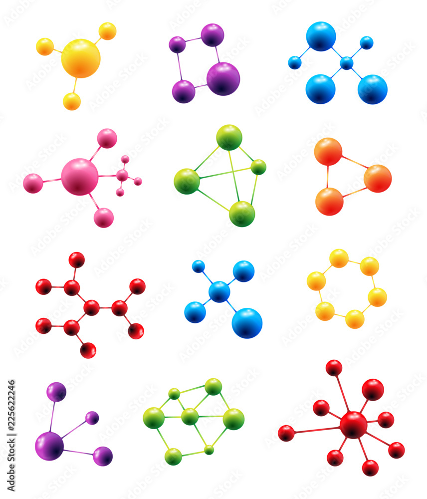 Vector molecule structure model sign, Molecules in chemistry science ...