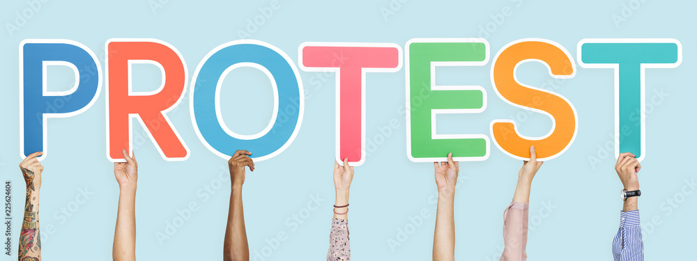 Colorful letters forming the word protest Stock Photo | Adobe Stock