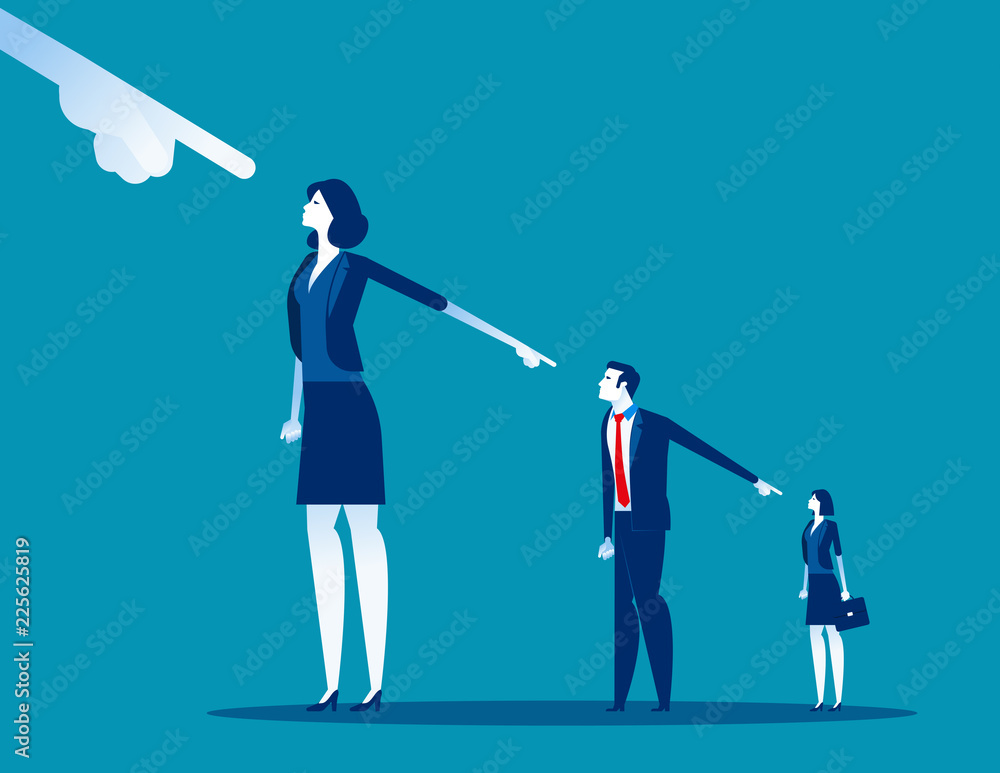 Business people lay the blame at someone. Concept business vector ...