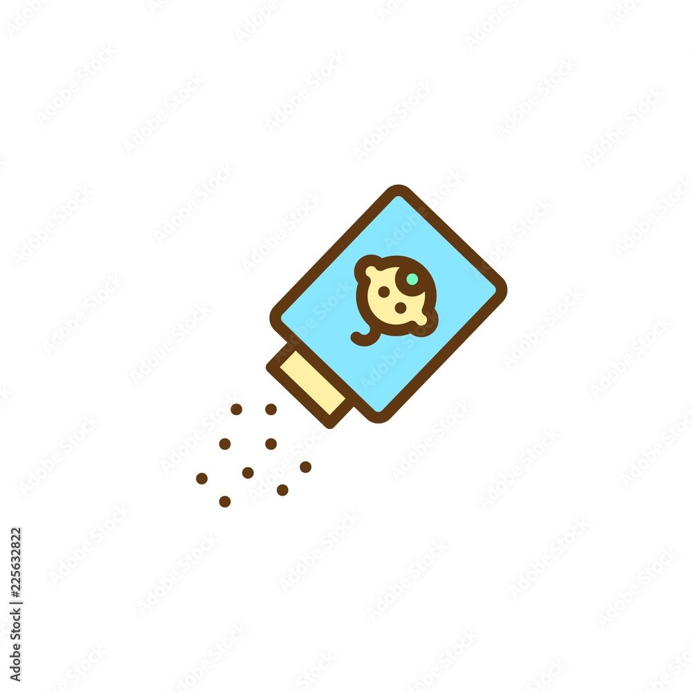 Baby powder filled outline icon, line vector sign, linear colorful ...