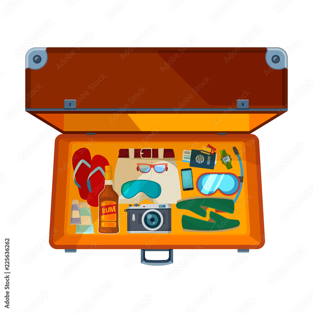 Open Suitcase Vector