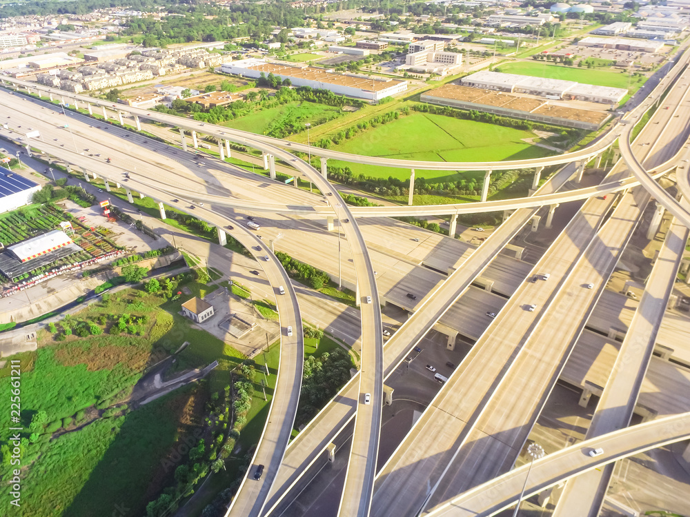 Massive elevated highway intersection, stack interchange near ...