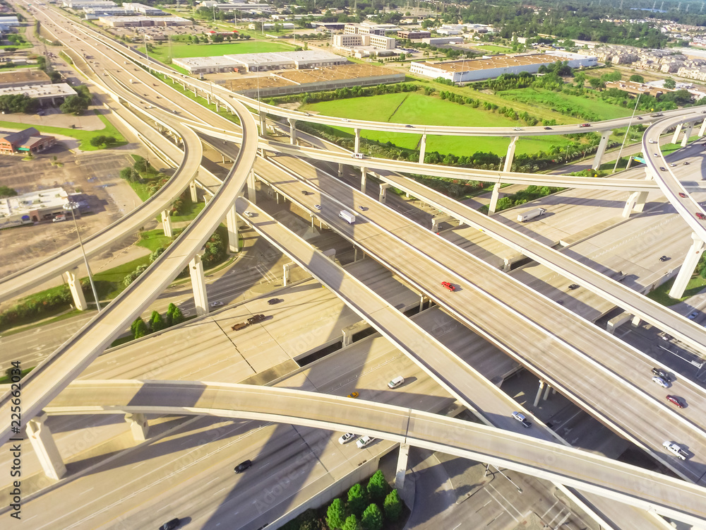 Massive elevated highway intersection, stack interchange near ...