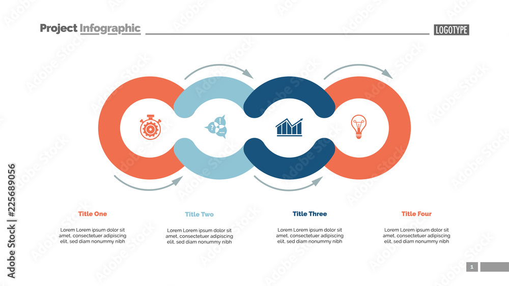 Cycle diagram with four elements. Circular infographics, process chart ...