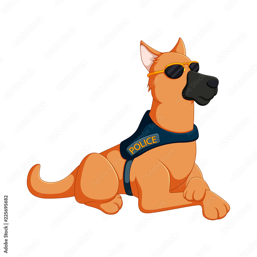 Cartoon police dog Stock Vector | Adobe Stock