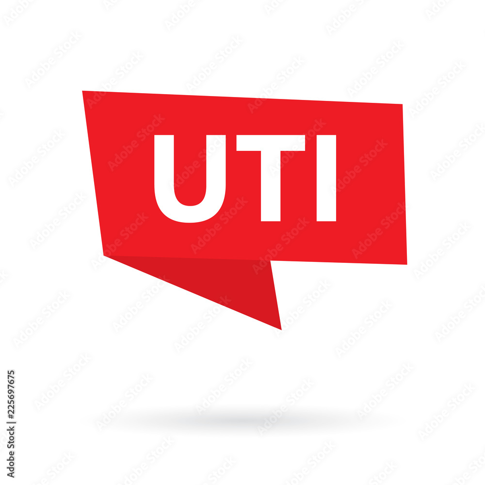 UTI (Urinary Tract Infection) acronym on a sticker- vector illustration ...