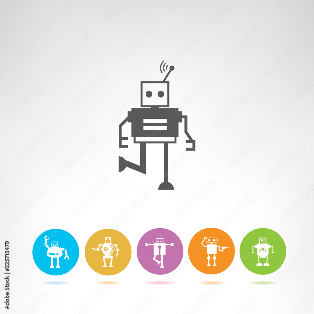 cartoon robot icons Stock Vector | Adobe Stock