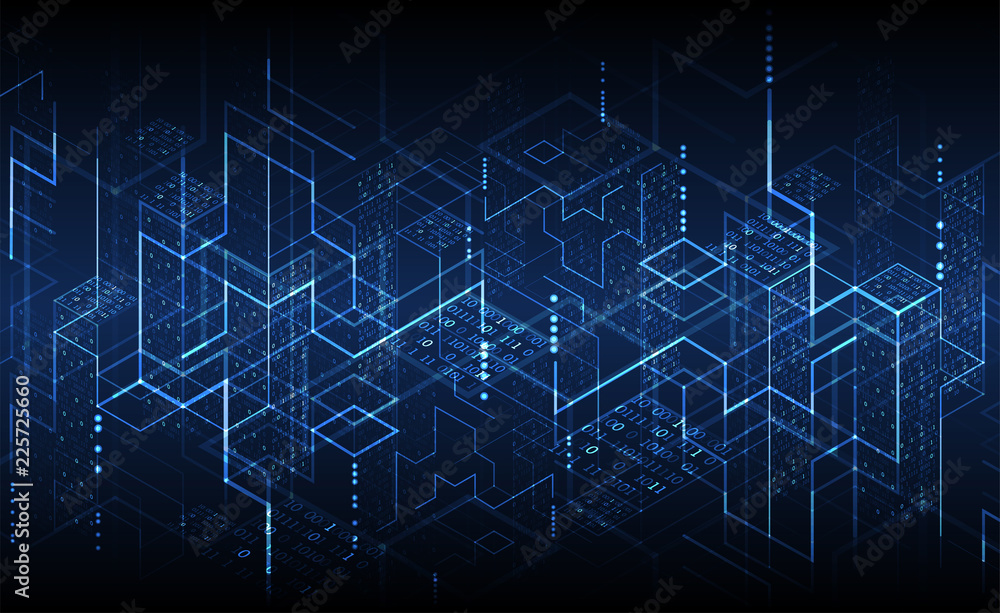 Technology background. Binary computer code. Vector illustration. Stock ...