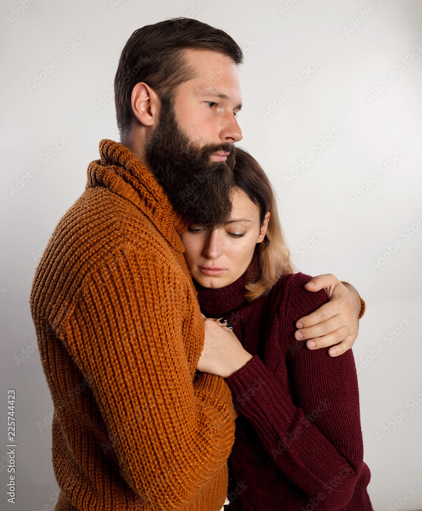 Sad People Hugging