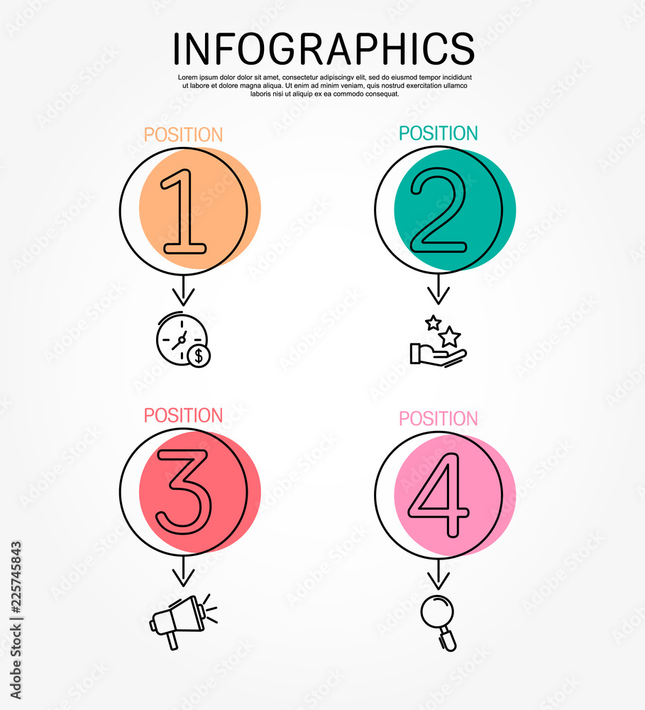 Modern and simple vector illustration. Four circles infographic ...